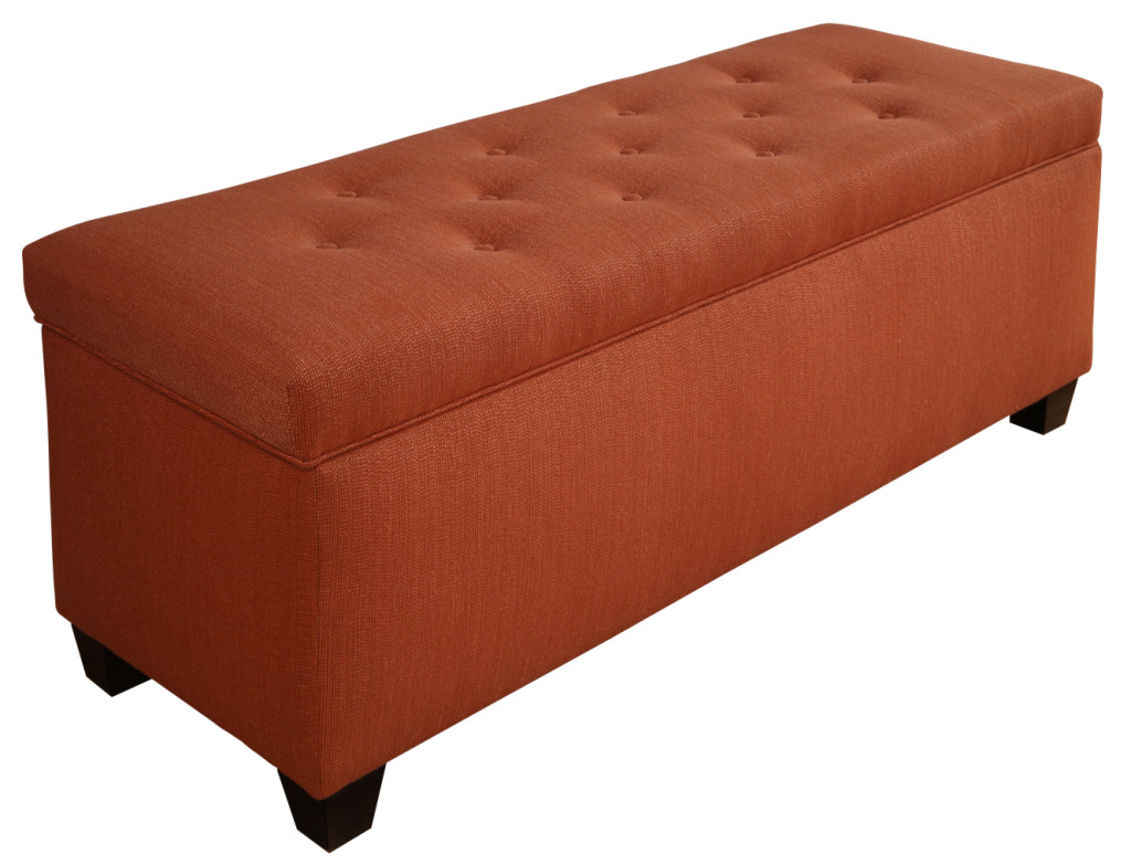 Candice Pumpkin Diamond Tufted Shoe Storage Bench | The Sole Secret ...
